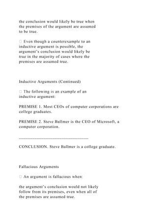 Critical Thinking and Logical Arguments Brook Moore and.docx