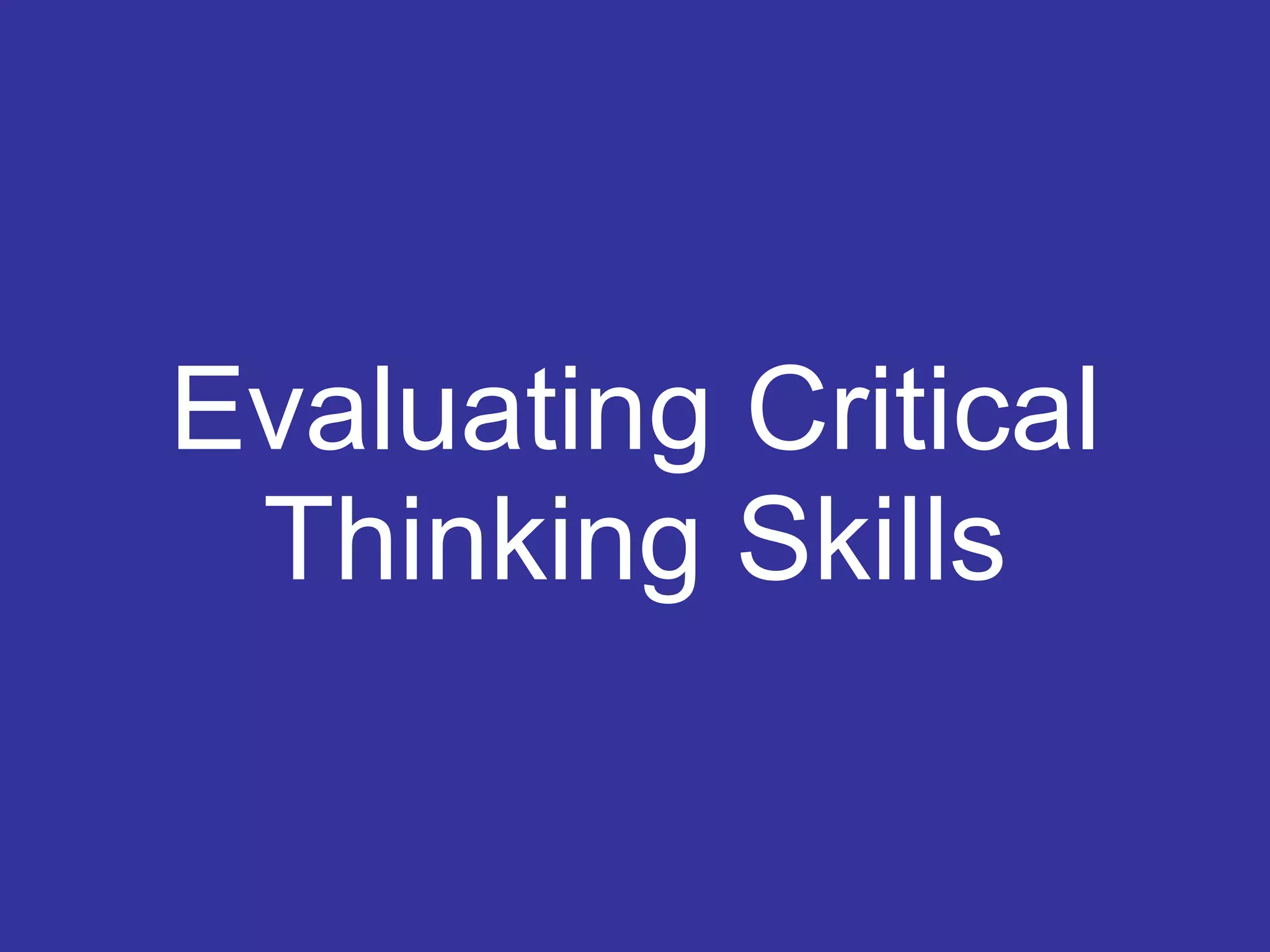 Critical thinking and logic powerpoint | PPT