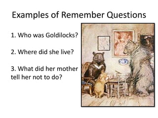 Critical thinking and questions goldilocks | PPTX