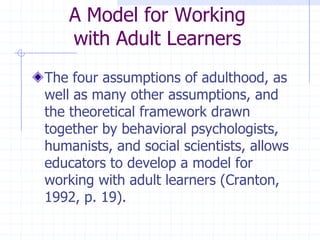 Critical Thinking And The Adult Learner | PPTX | Adult Education ...