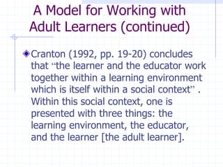 Critical Thinking And The Adult Learner | PPTX | Adult Education ...