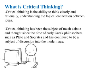 Critical thinking and understanding | PPTX