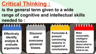 What is critical thinking? and its Future? Critical thinking standards ...