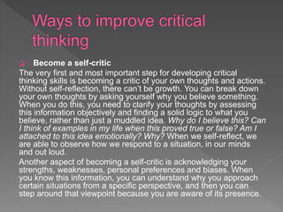 Critical thinking & decisions | PPTX