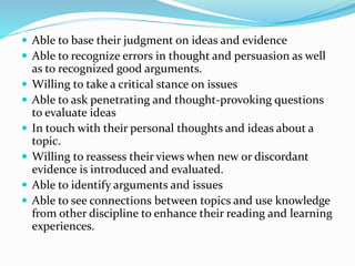 Critical thinking | PPTX