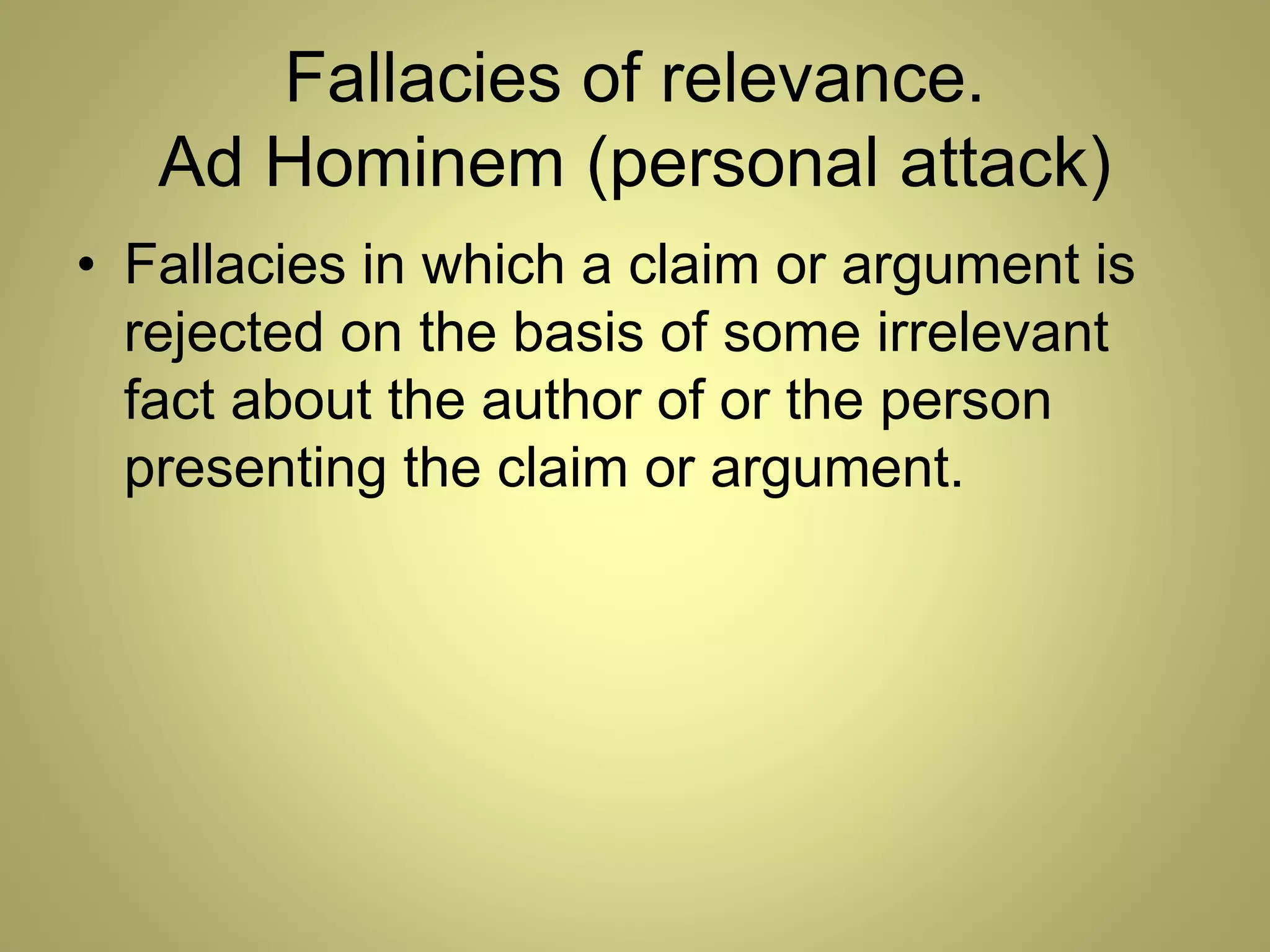 Critical thinking fallacious reasoning | PPTX