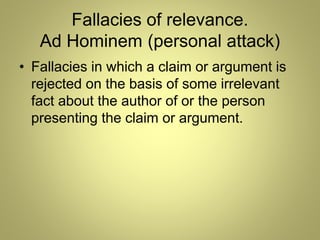 Critical thinking fallacious reasoning | PPTX