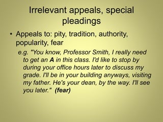 Critical thinking fallacious reasoning | PPTX