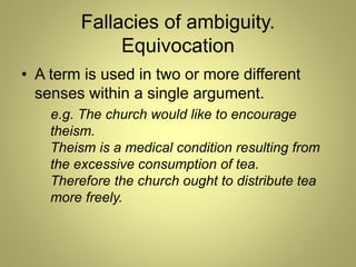Critical thinking fallacious reasoning | PPTX