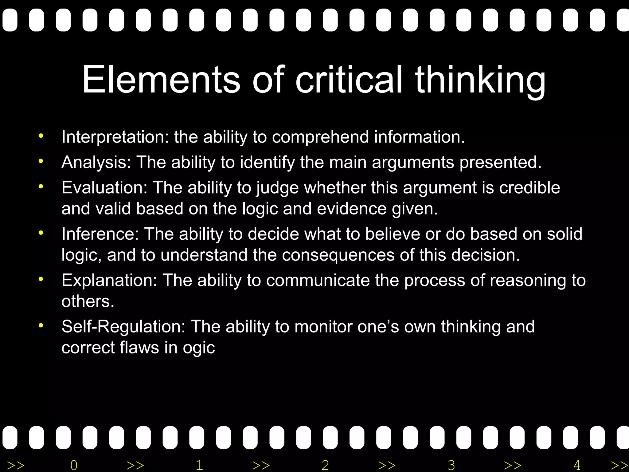 Critical Thinking: Its Basic Elements | PPT