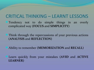 Critical thinking for office managers | PPT