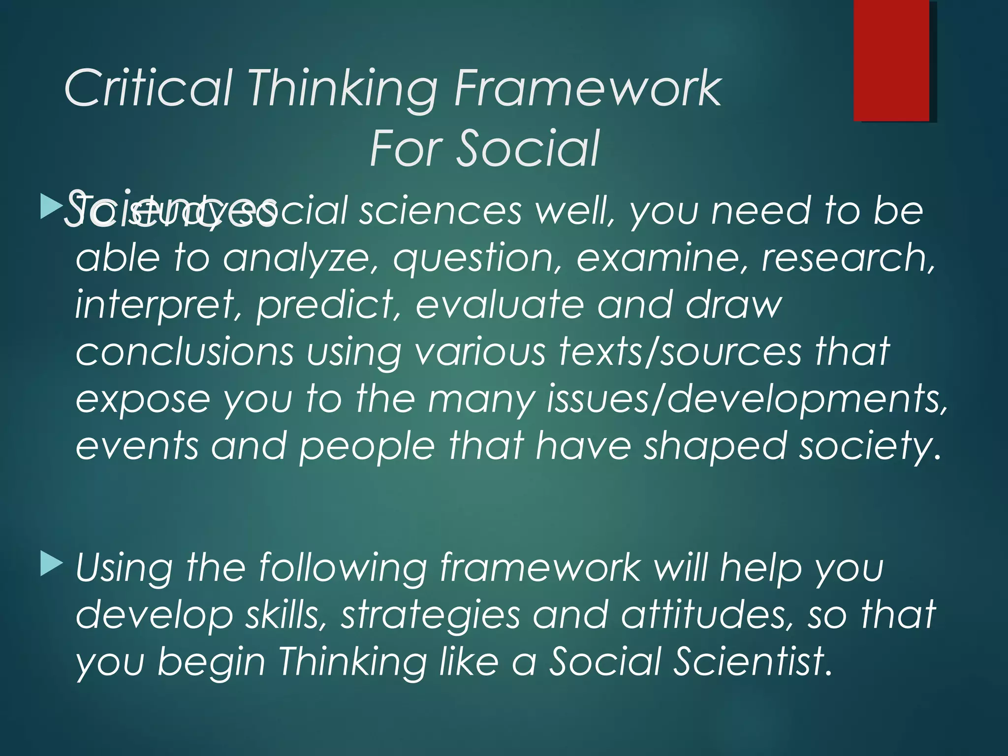 Critical Thinking Framework | PPT