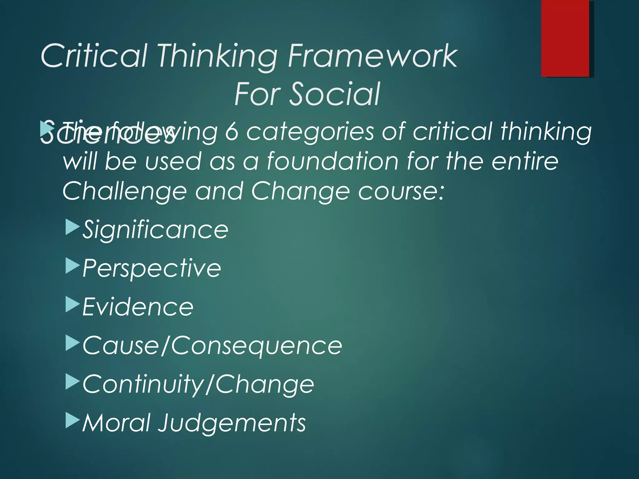 Critical Thinking Framework | PPT