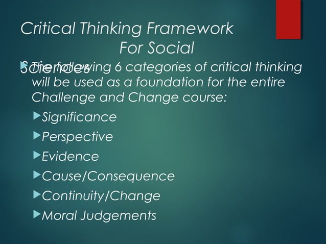 Critical Thinking Framework | PPT