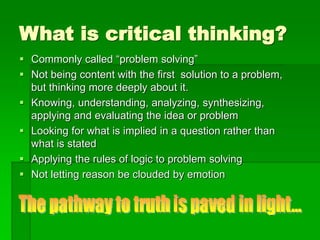 Critical Thinking | PPT
