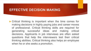 Critical thinking in education edited | PPTX