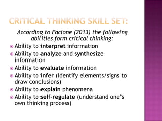 Critical thinking in elementary education by Evgeniya (Jane) Borisova | PPT