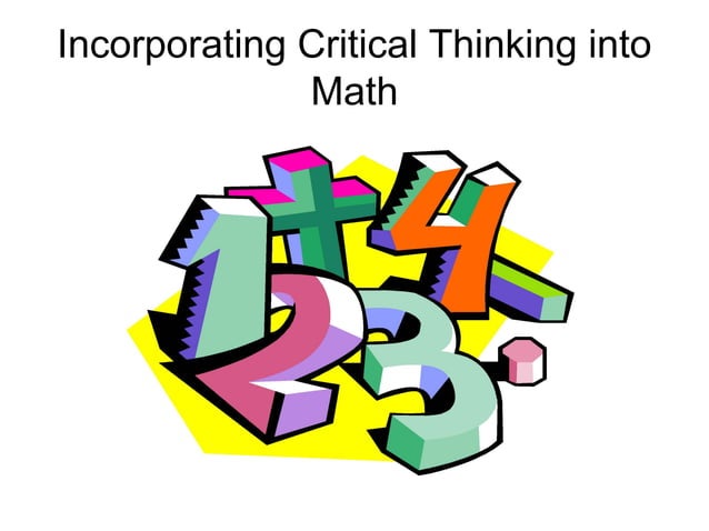 Critical thinking in math and science powerpoint | PPT | Educational ...