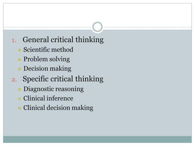 critical thinking in nursing process.pptx | Science