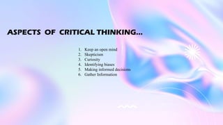 critical thinking in soft skill.pptx.... | PPTX