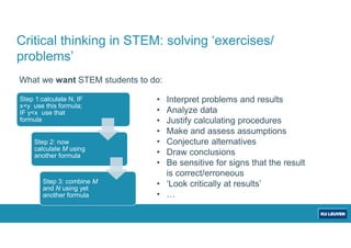 Critical thinking in STEM: problem solving by modeling and practice | PDF