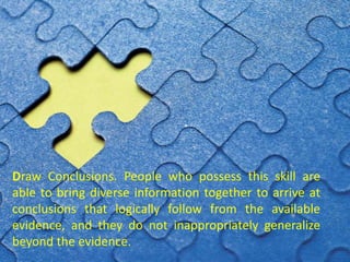 Critical thinking in the workplace ppt | PPTX