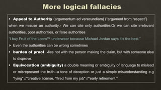 Critical thinking Logical Fallacies t | PDF