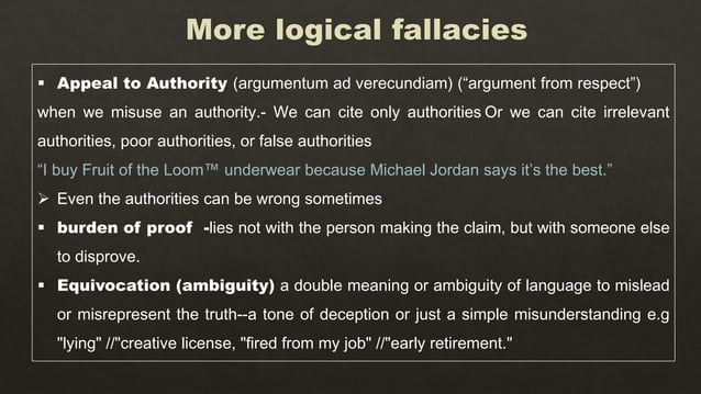 Critical thinking Logical Fallacies t | PDF | Science