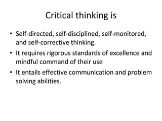 Critical Thinking May Faculty Meeting | PPT