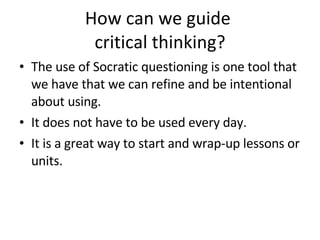 Critical Thinking May Faculty Meeting | PPT