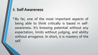 Critical thinking measurement tools and assessment rubrics report | PPTX