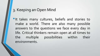 Critical thinking measurement tools and assessment rubrics report | PPT