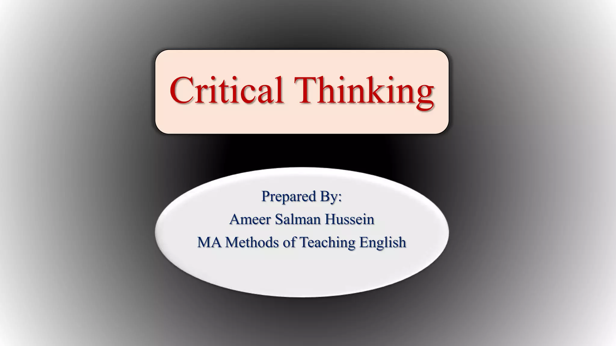 Critical Thinking | PPT