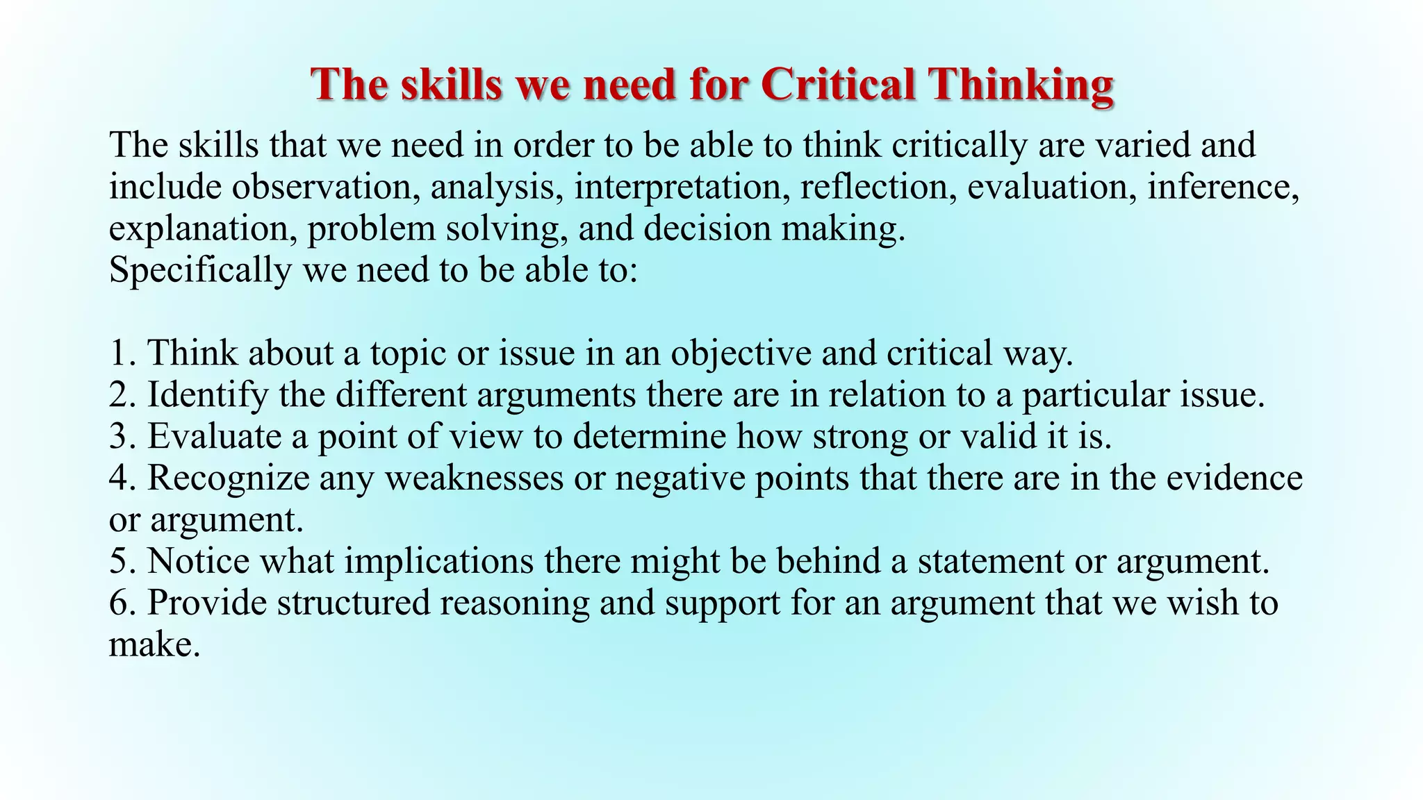 Critical Thinking | PPT