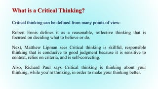 Critical Thinking | PPTX