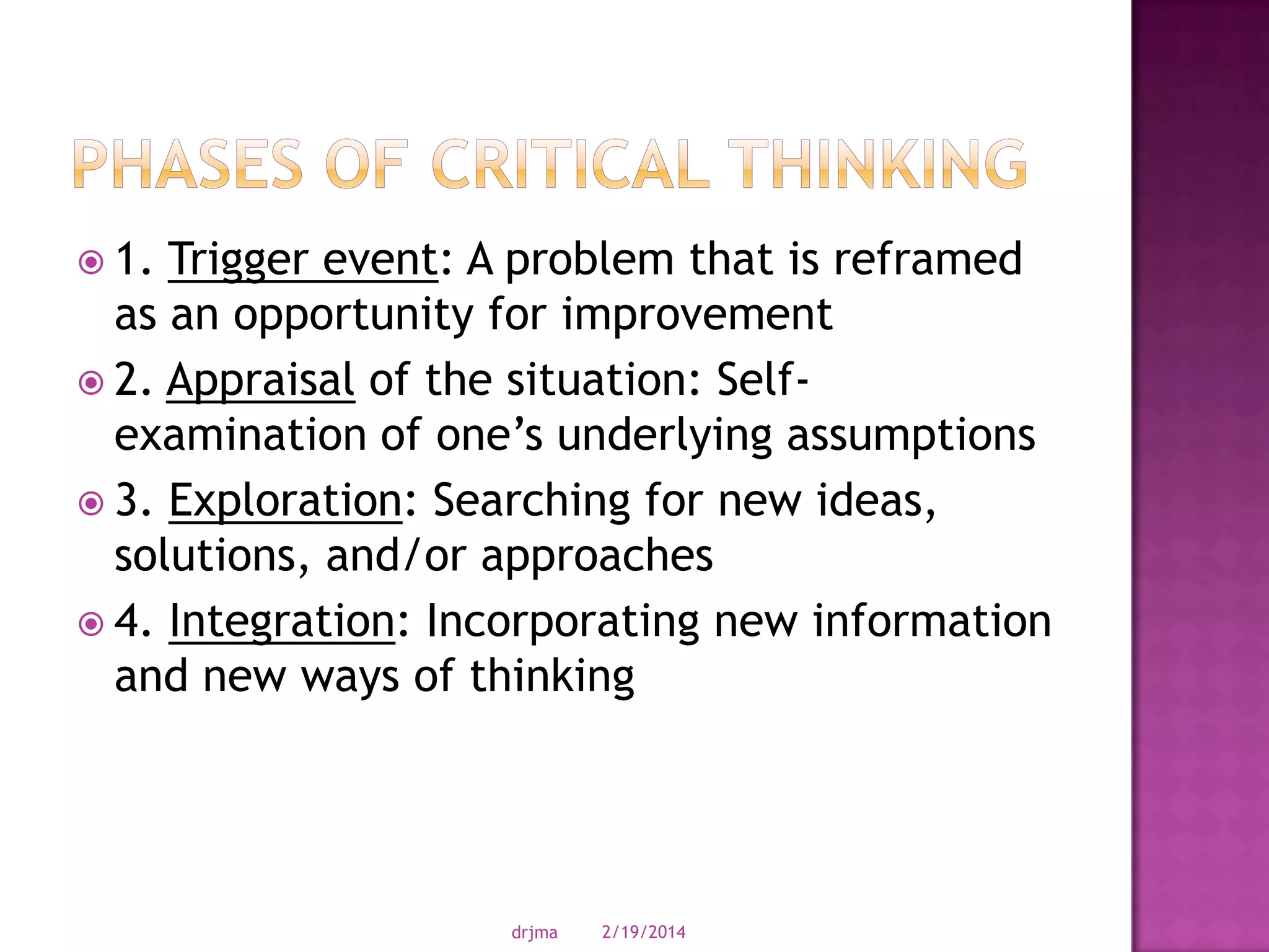Critical thinking & Nursing Process drjma | PPTX