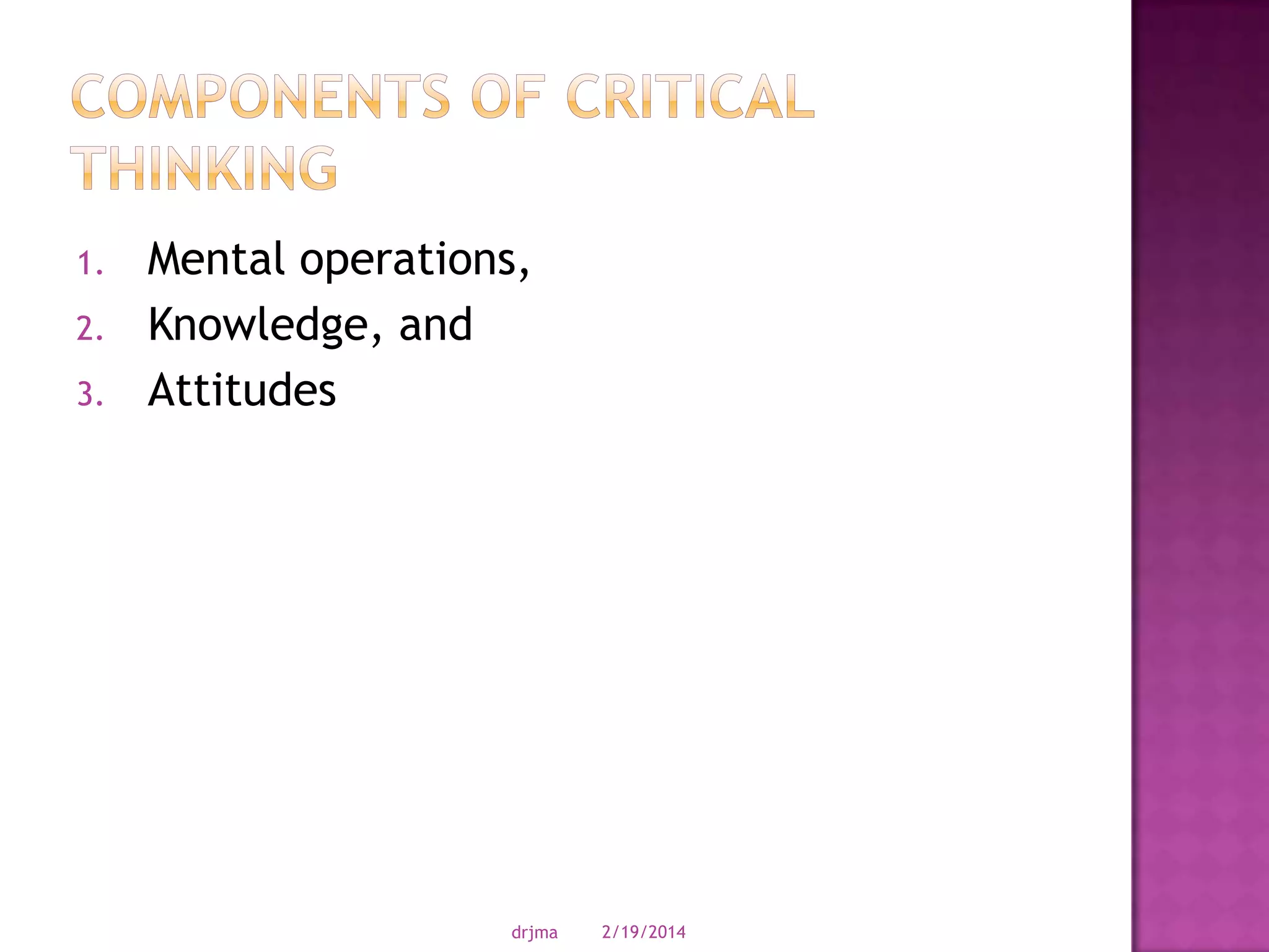 Critical thinking & Nursing Process drjma | PPTX