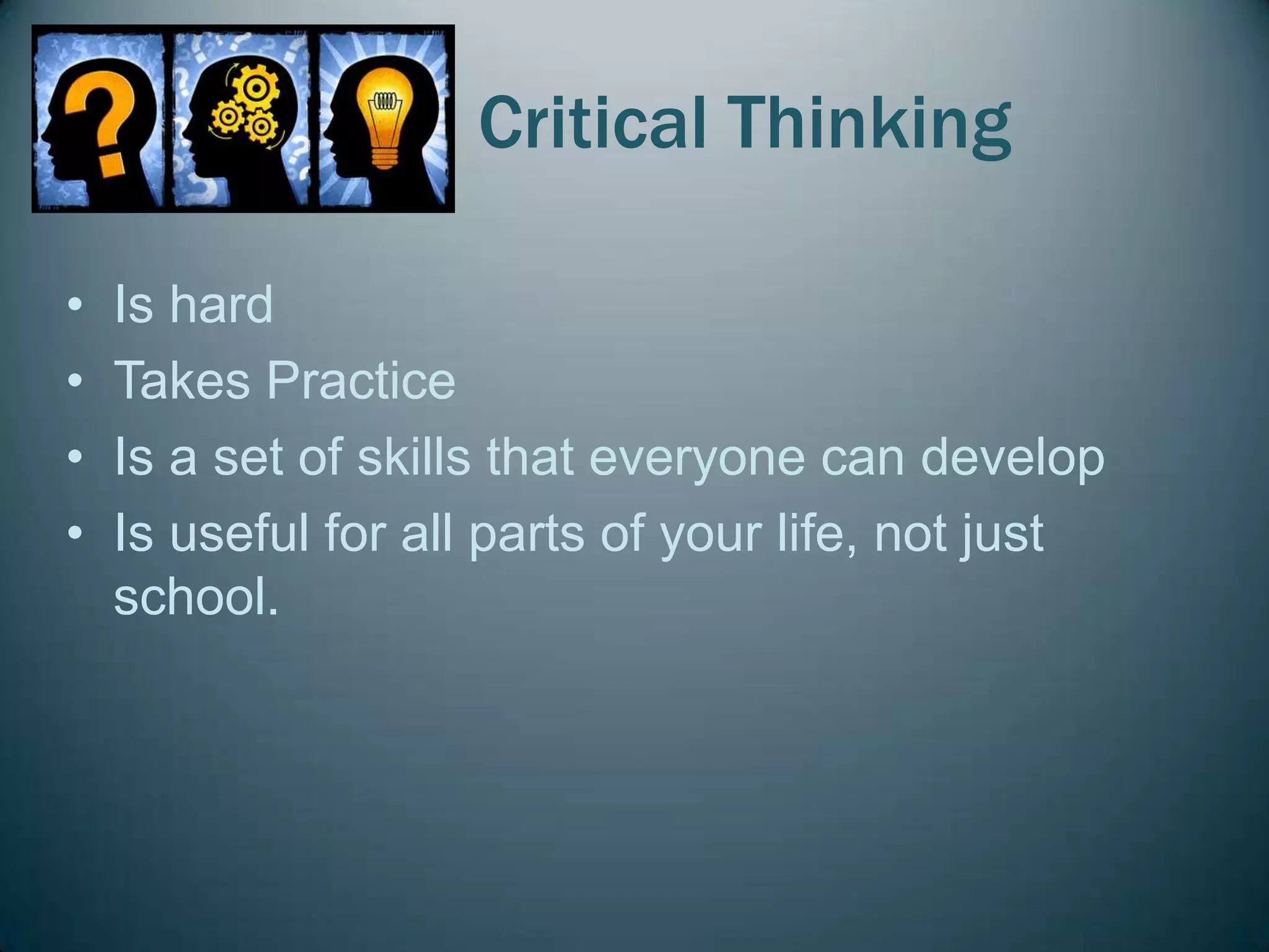 Learning 101: Critical Thinking | PPTX