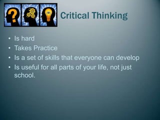 Learning 101: Critical Thinking | PPTX