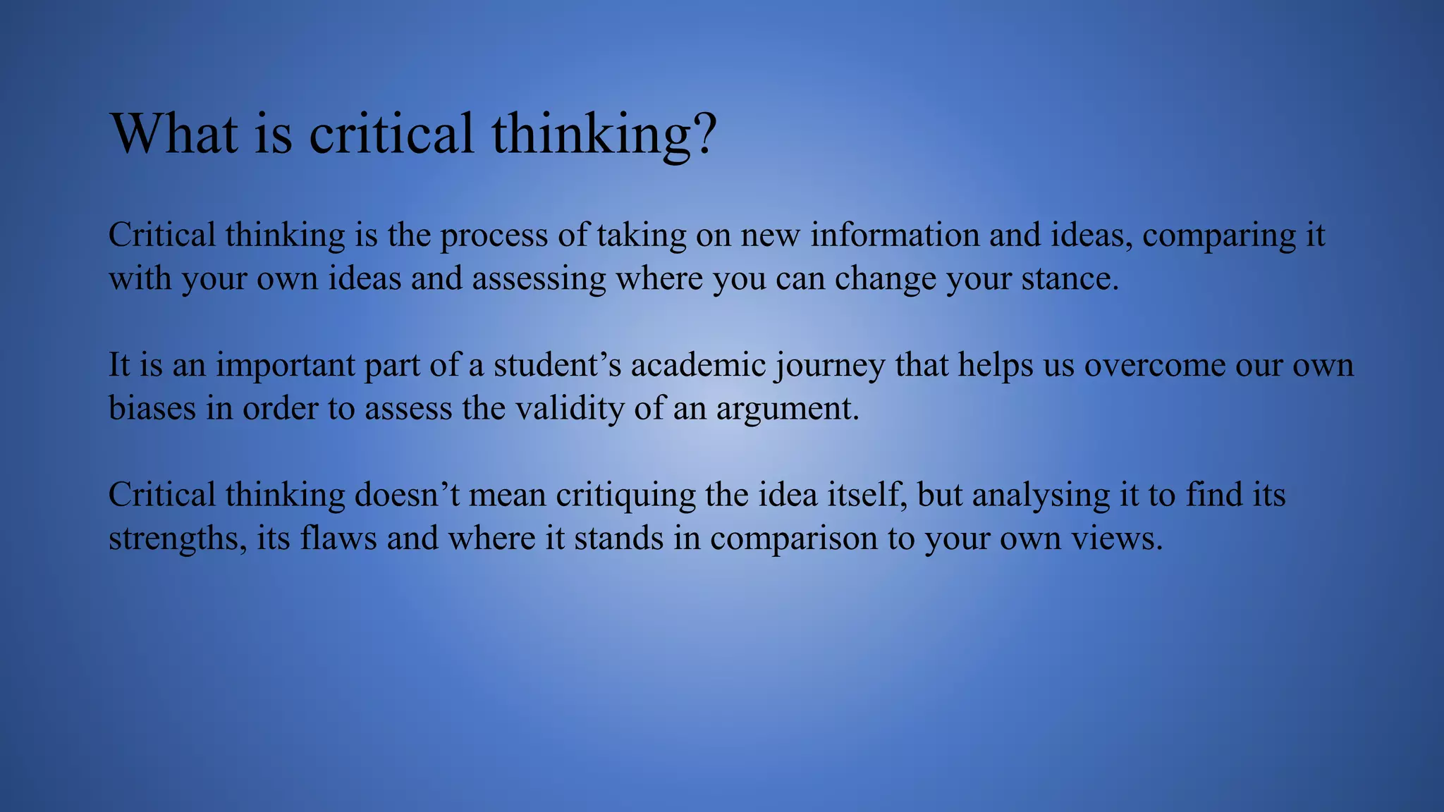 Critical thinking oral presentation | PPTX