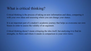 Critical thinking oral presentation | PPTX