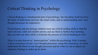 Critical thinking oral presentation | PPT