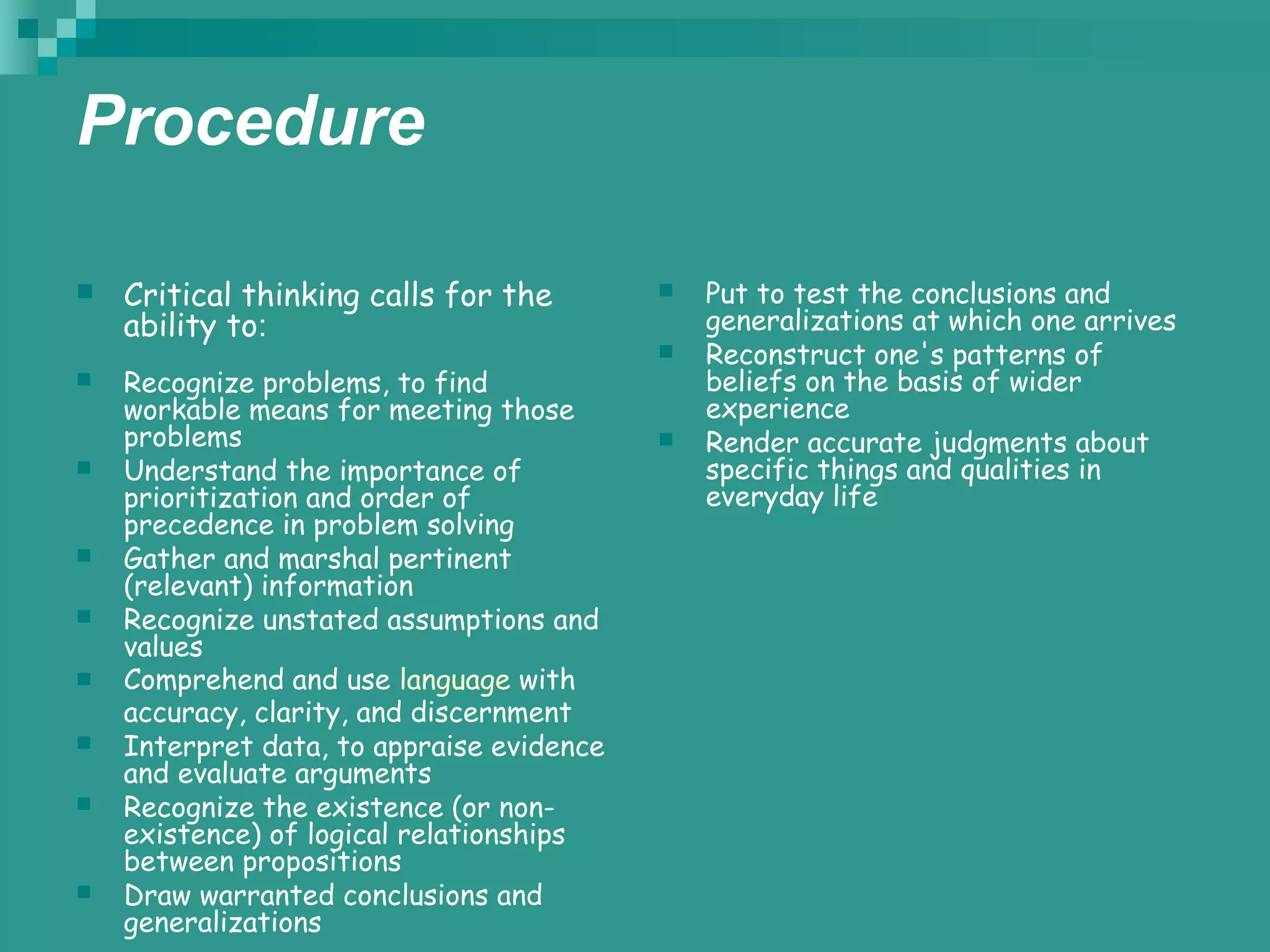 Critical thinking powerpoint | PPT