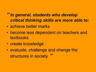 Critical thinking power point1 | PPT