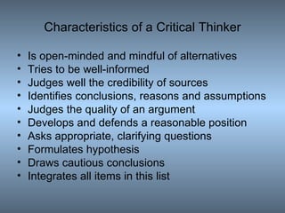 Critical Thinking | PPT | Education