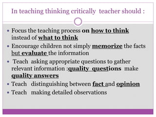 Critical thinking pp | PPT