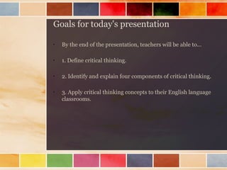 Critical thinking presentation | PPT