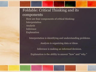 Critical thinking presentation | PPT