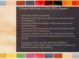 Critical thinking presentation | PPT