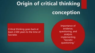 Critical thinking presentation | PPTX